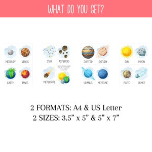 Solar System Planet Flashcards Preschool Printables, Montessori Space ...