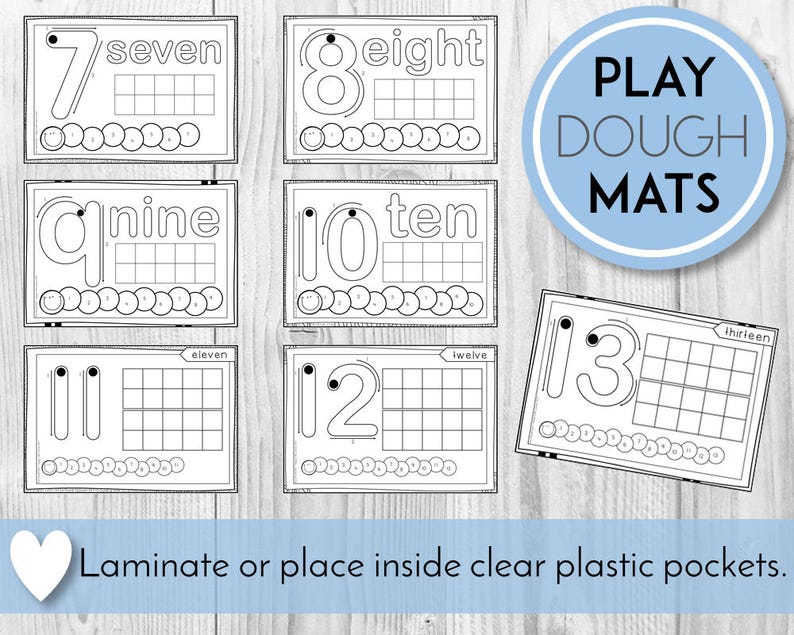Numbers 1 - 20 Play Doh Mats, Printable Counting Numbers Worksheet ...