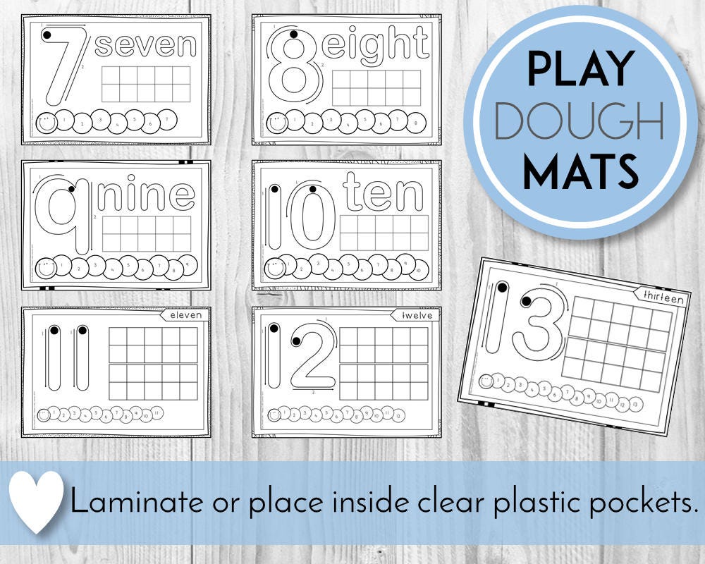 Numbers 1 - 20 Play Doh Mats, Printable Counting Numbers Worksheet ...
