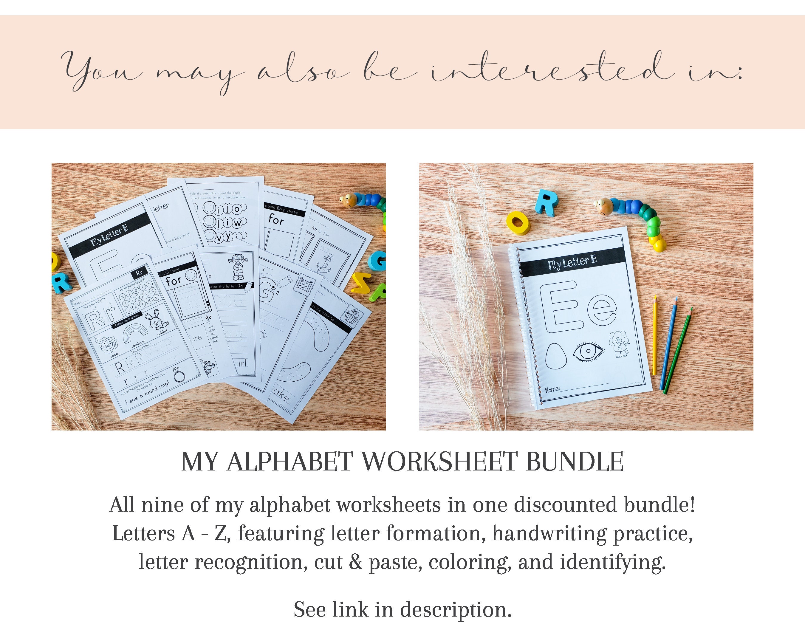 Alphabet Preschool Printables ABC Color and Trace Frames Kids | Etsy