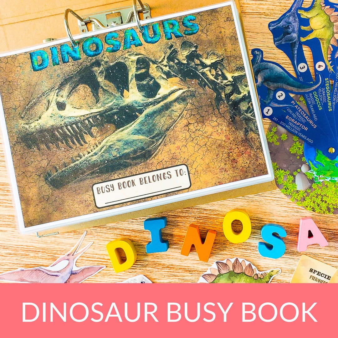Dinosaur Busy Book Printable, Toddler Dino Quiet Book, Montessori ...