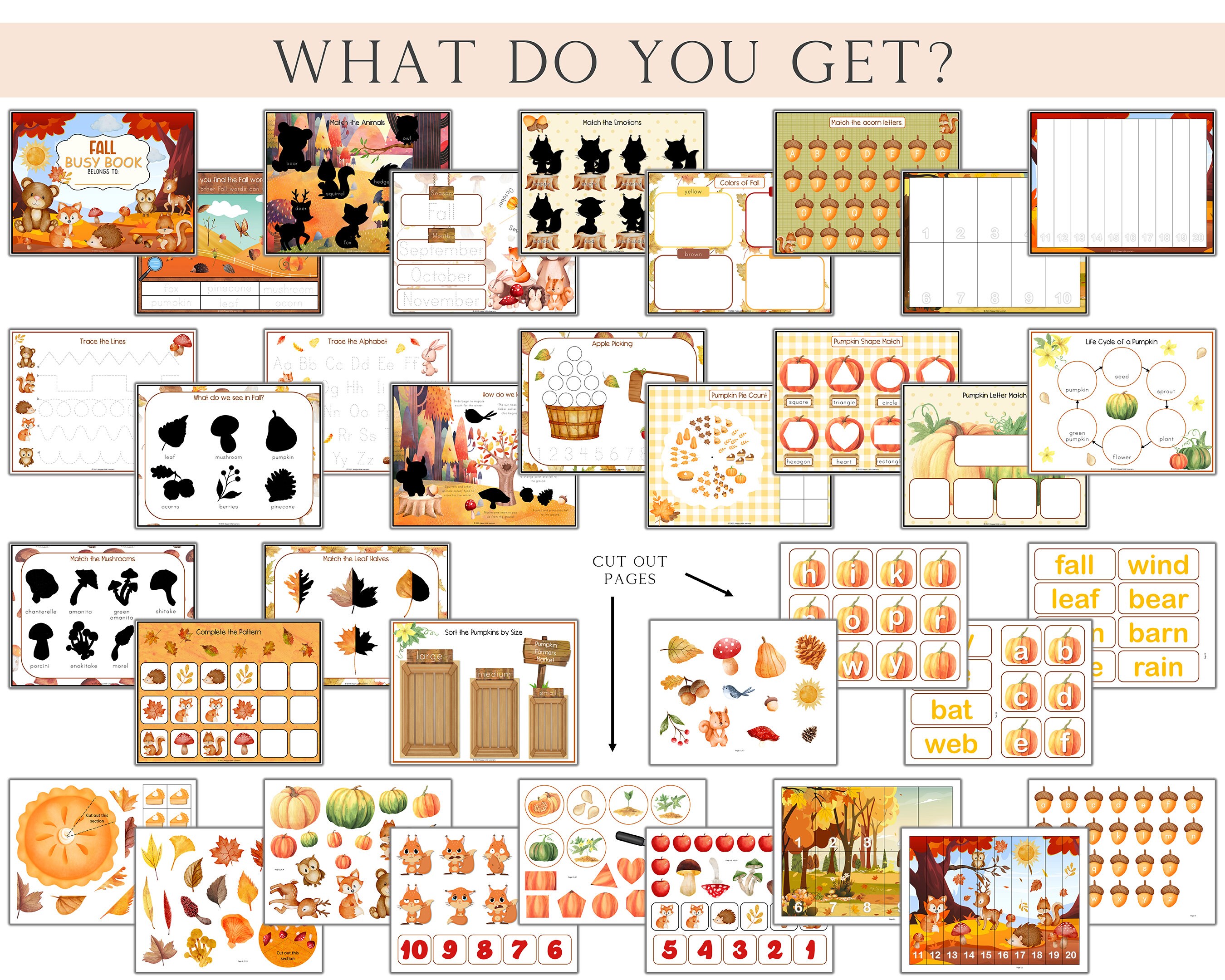 Fall Busy Book Printable Kids Homeschool Busy Book Toddler - Etsy