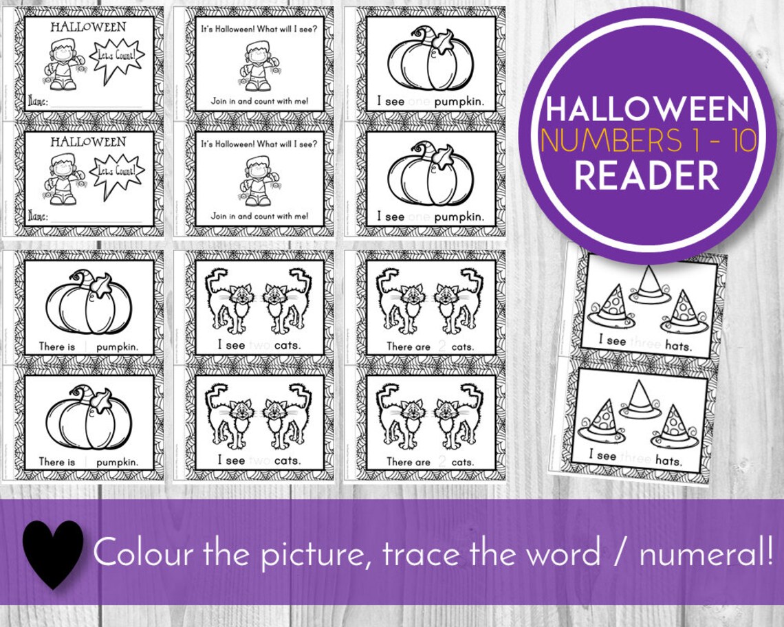 Halloween Emergent Reader, Numbers Book, Numbers 1 10, Learning Numbers ...