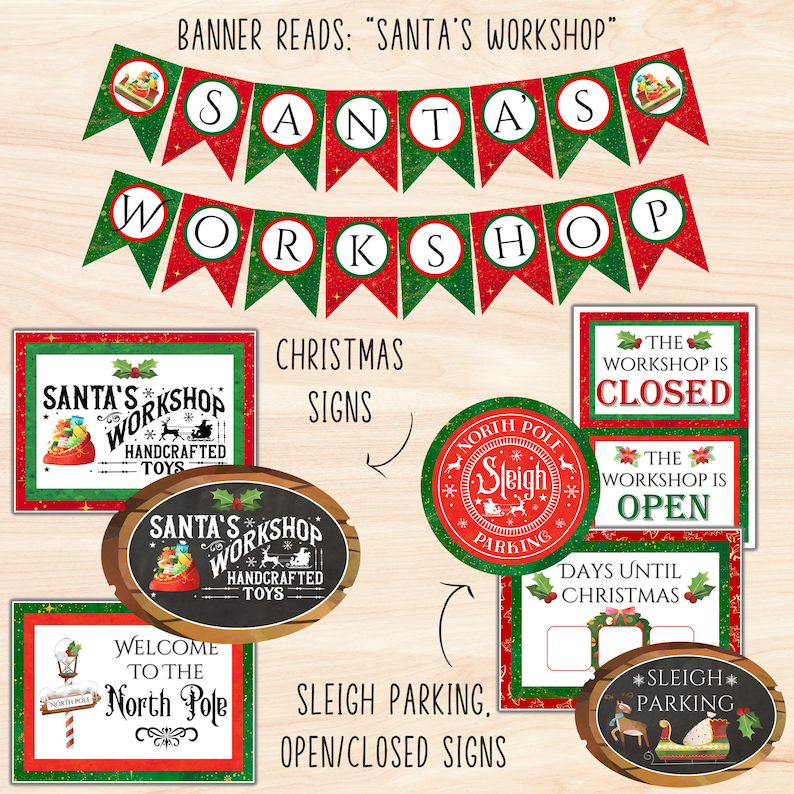 Santa's Workshop Dramatic Play, Christmas North Pole Printable Pretend ...
