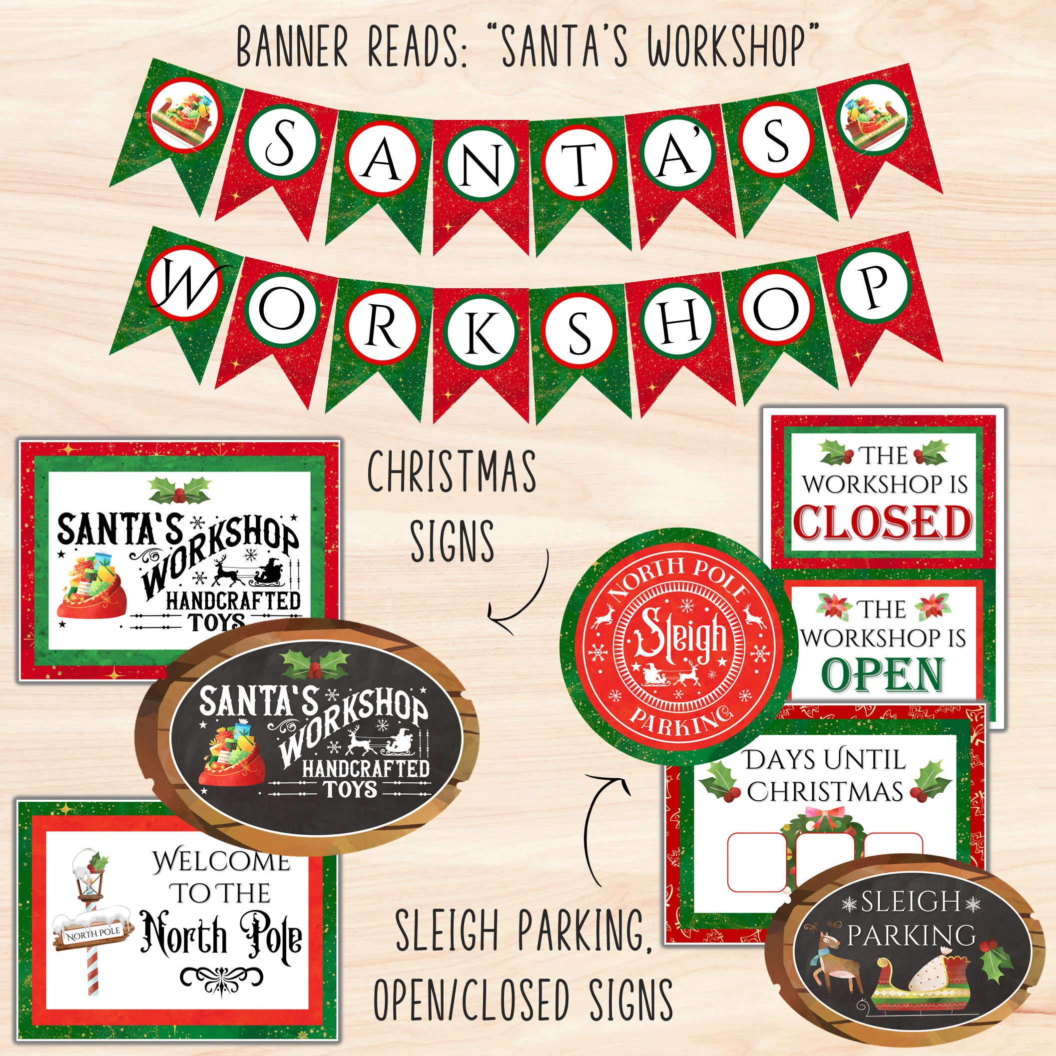 Santa's Workshop Dramatic Play, Christmas North Pole Printable Pretend ...