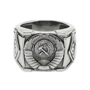 USSR Soviet Heraldry, Emblems of the Soviet Republics Ring Sterling ...