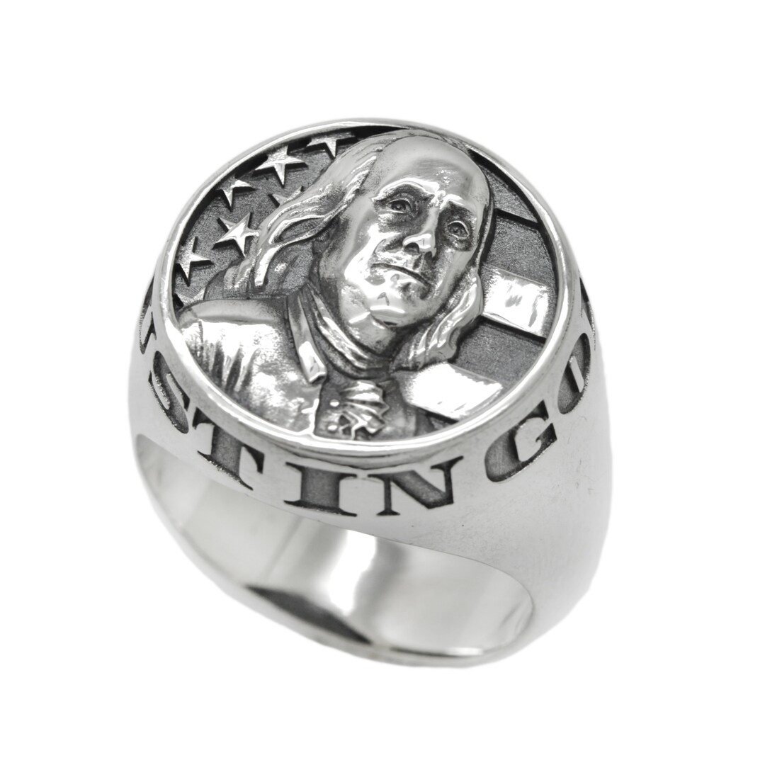 Benjamin Franklin Mens Sterling Silver Ring Signet - Etsy