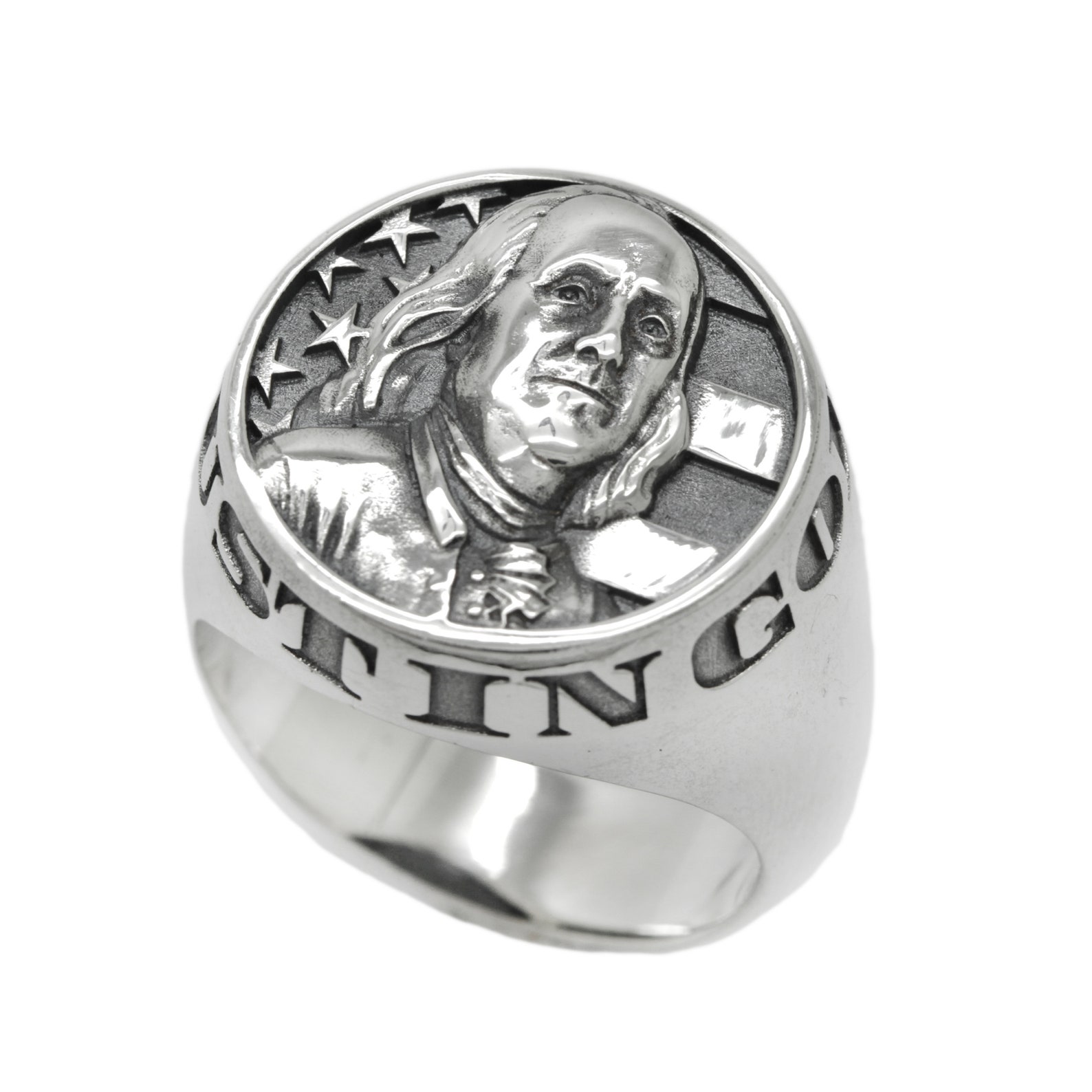Benjamin Franklin Mens Sterling Silver Ring Signet - Etsy