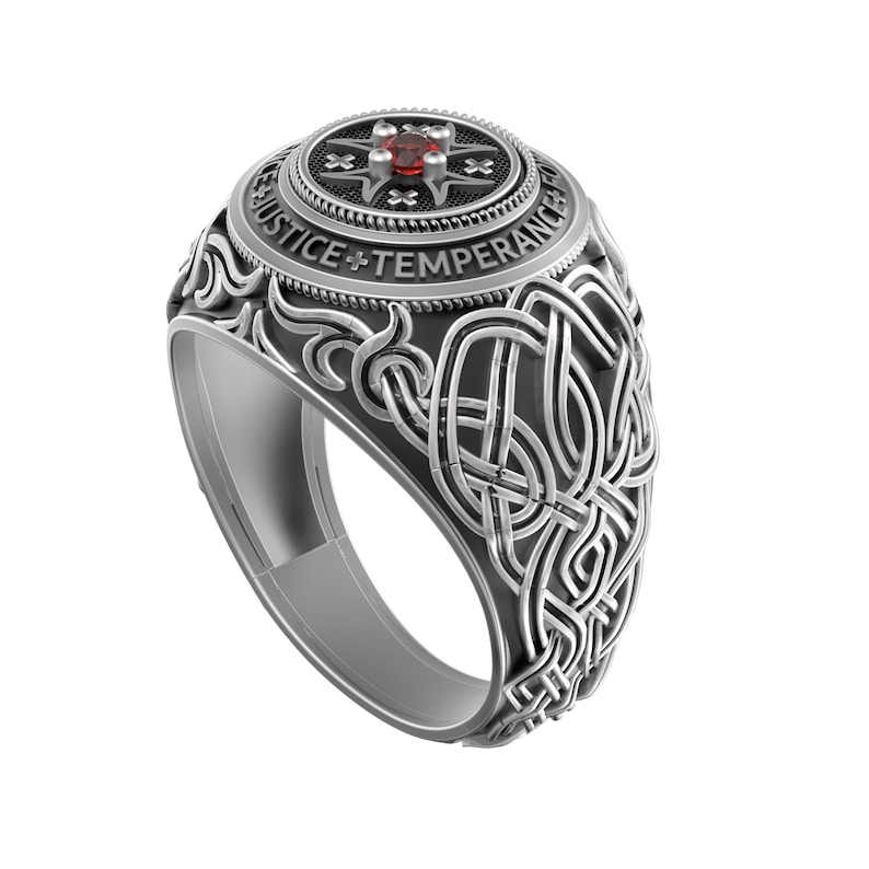 Catholic Ring Four Cardinal Virtues – Christian Mens Signet Ring ...