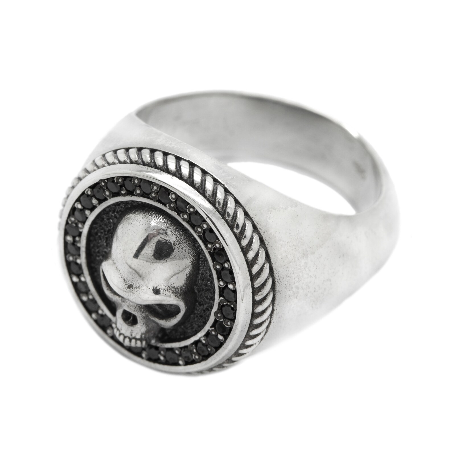 Skull Ring With Gemstones, Sterling Silver 925 - Etsy