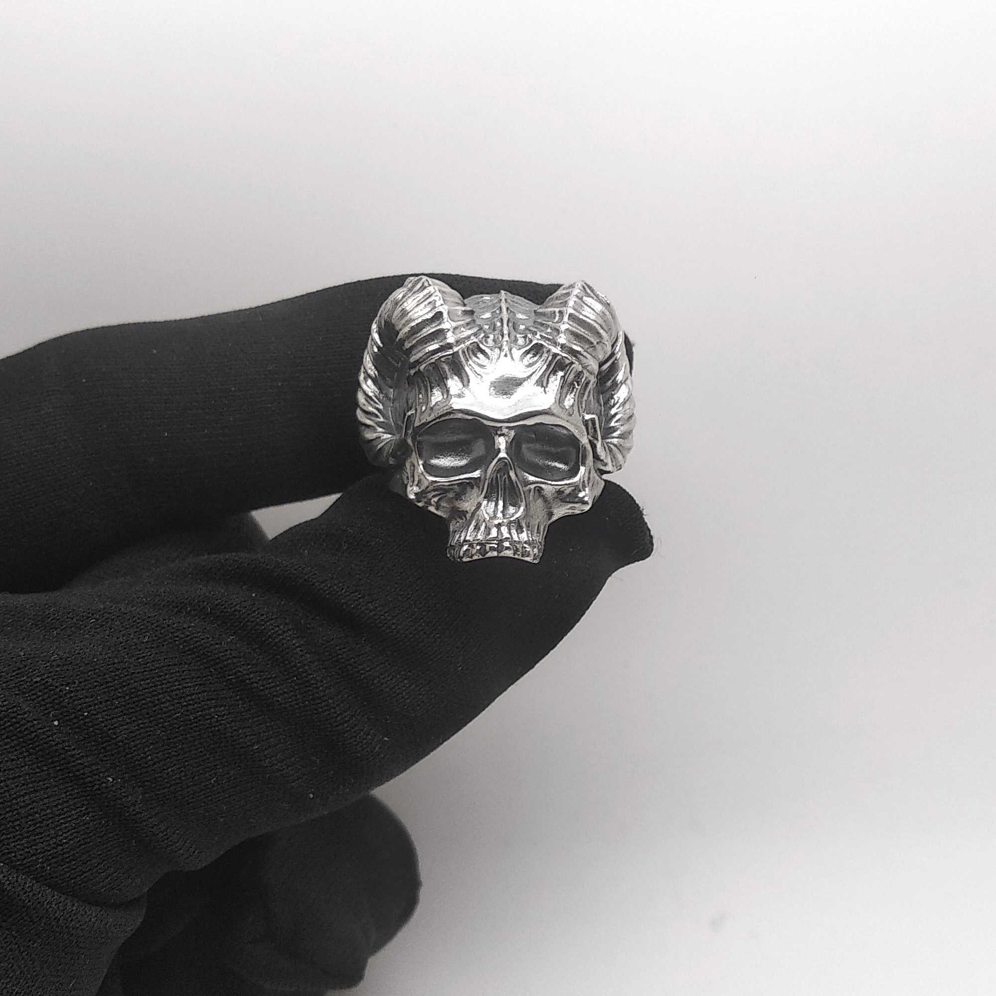 Devil Skull Men's Ring Sterling Silver 925 | Etsy