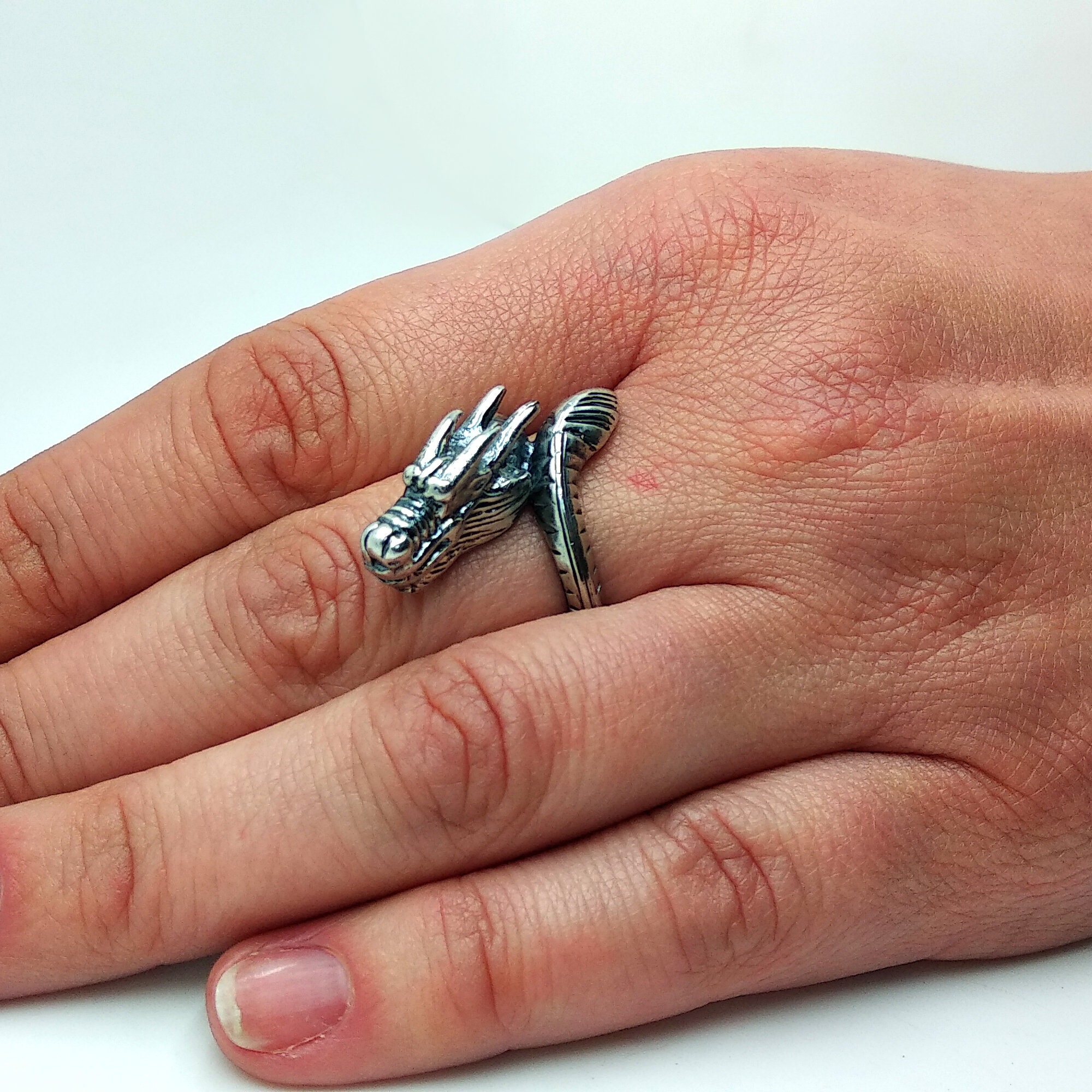 East Asian Dragon Women's Ring Silver 925 - Etsy