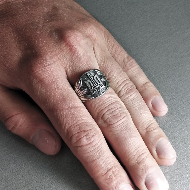 Ukrainian Trident Tryzub Symbol Ring Silver 925 - Etsy