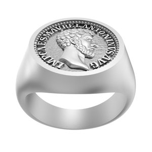 Marcus Aurelius Stoic Theological Ring, Christian Ring, Sterling Silver ...