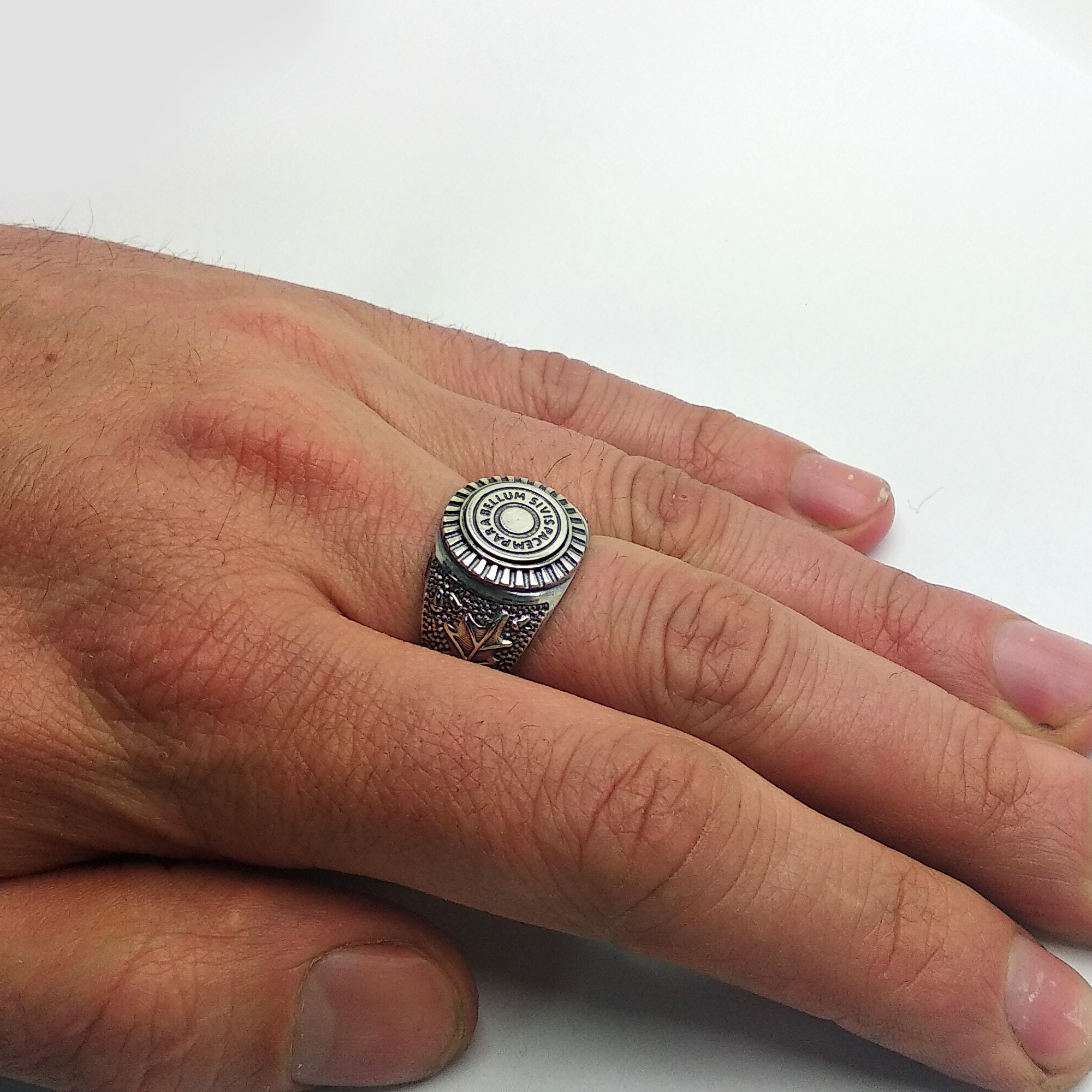 Si Vis Pacem Para Bellum Bullet Men Silver Ring - Etsy