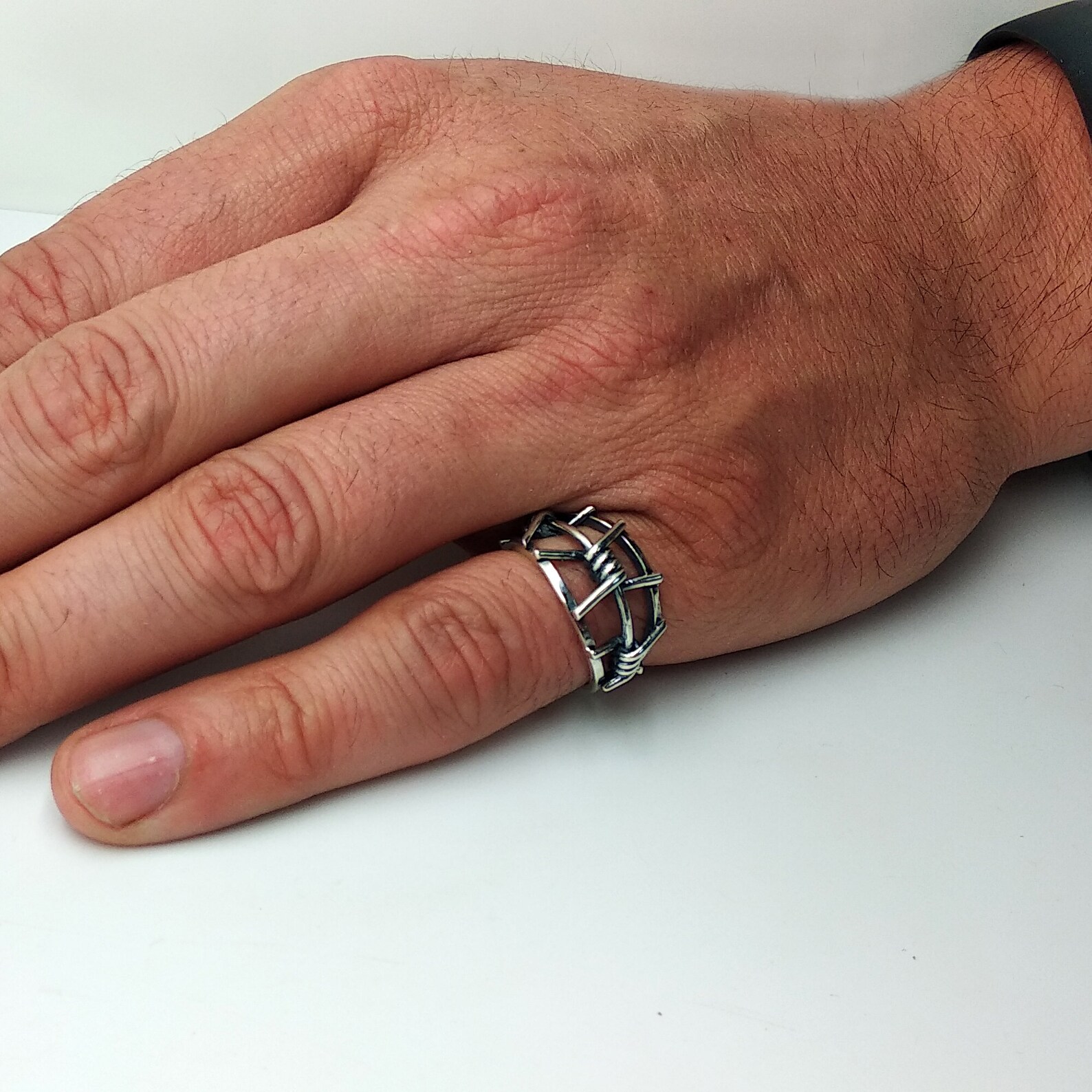 Barbed Wire Men's Ring Sterling Silver 925 | Etsy