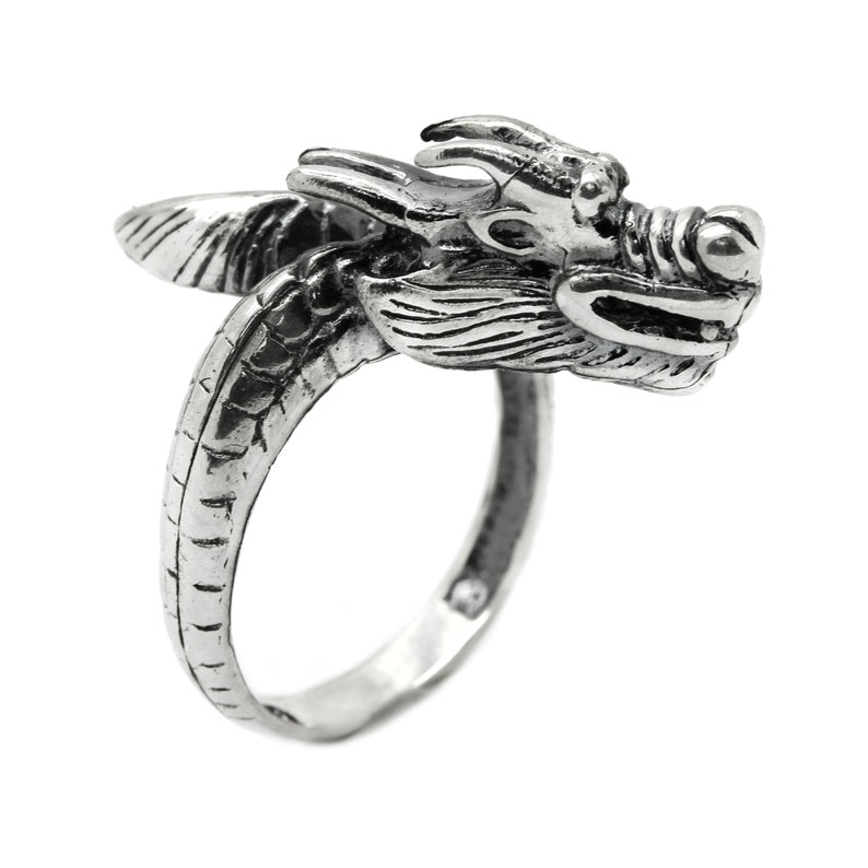 East Asian Dragon Women's Ring Silver 925 - Etsy
