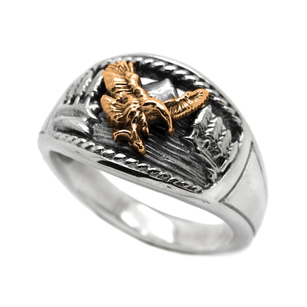 Mens Bald Eagle Ring - Etsy