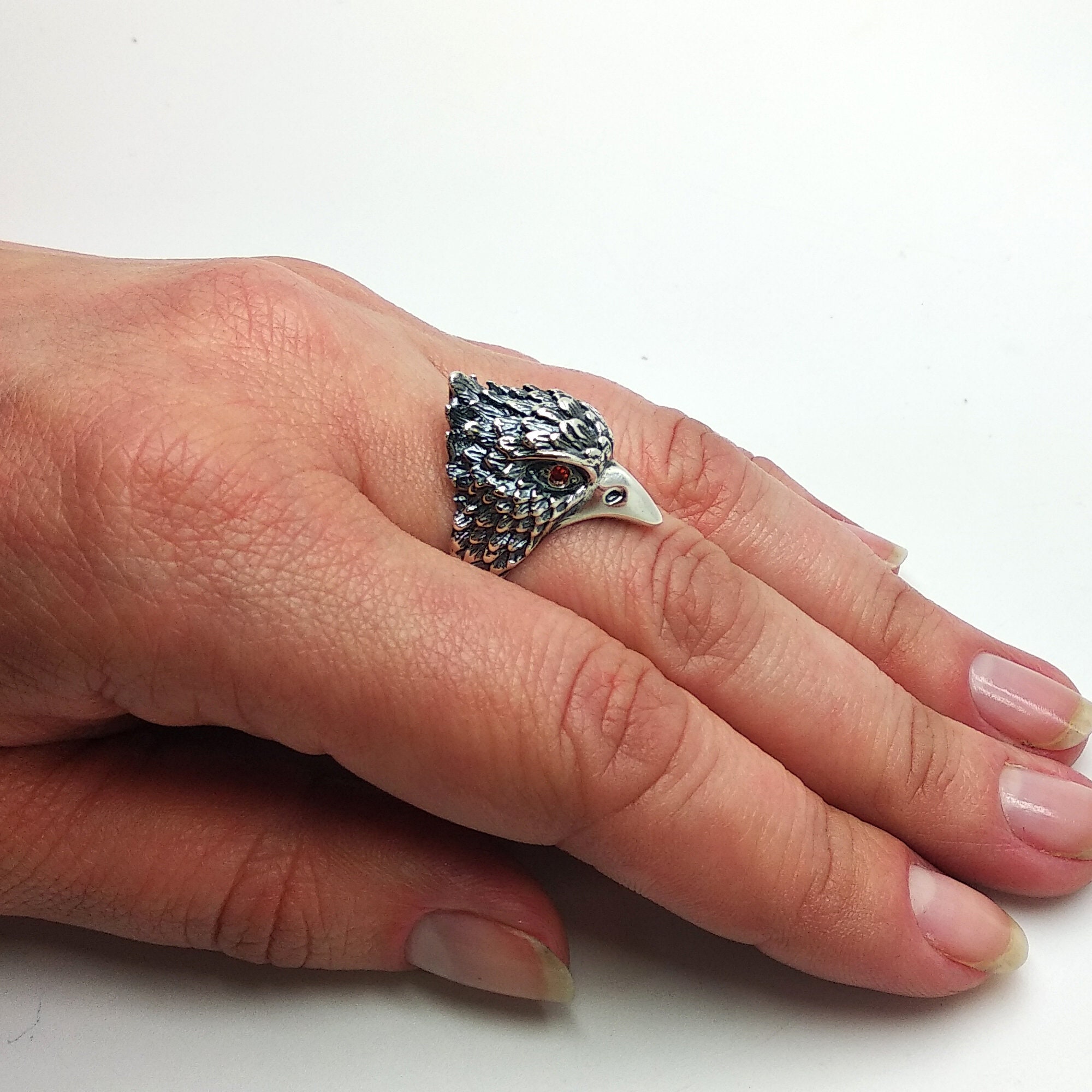 Crow Woman's Ring Silver 925 | Etsy