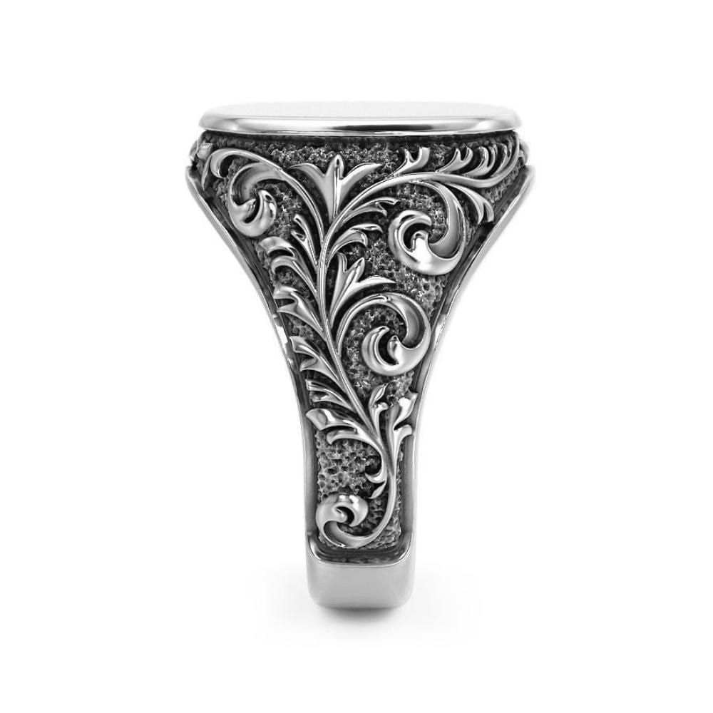Vintage Baroque Sterling Silver Signet Ring: Customizable Engraving - Etsy