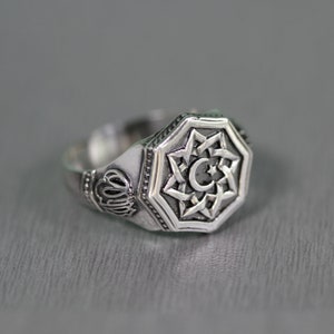 Islam Symbol Star and Crescent Moon Ring Silver 925 - Etsy