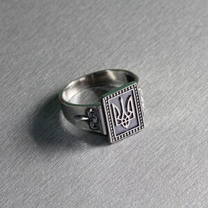 Ukrainian Trident Tryzub Symbol Ring – Silver 925 Patriotic Jewelry ...