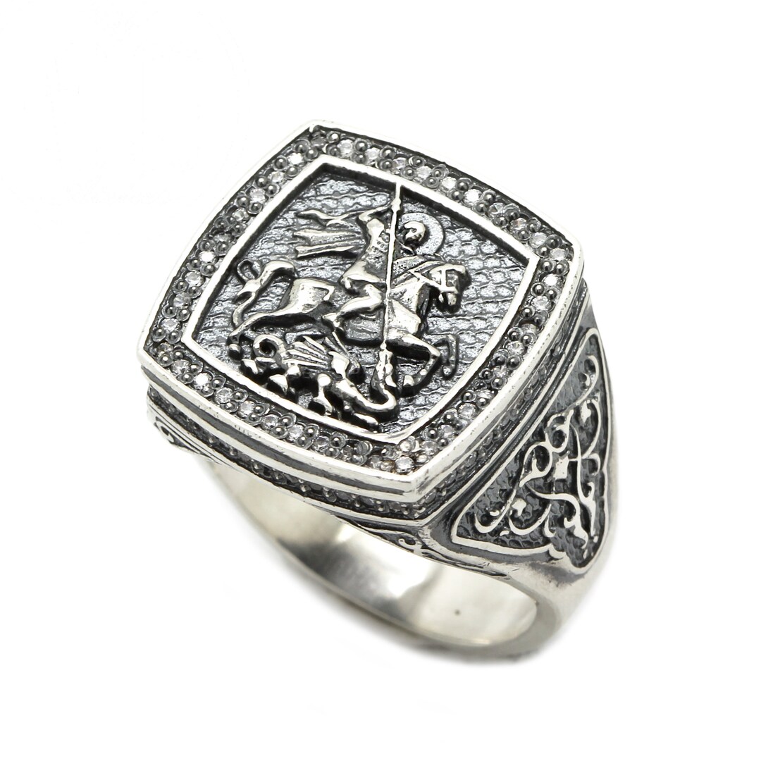George the Victorious Men's Ring Silver 925 - Etsy