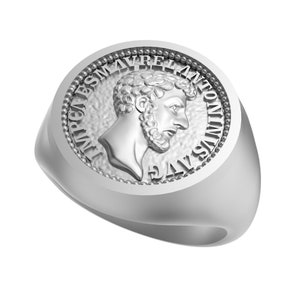 Marcus Aurelius Stoic Theological Ring, Christian Ring, Sterling Silver ...