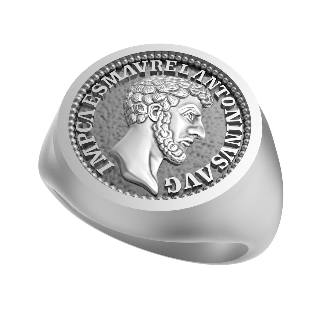 Marcus Aurelius Stoic Theological Ring, Christian Ring, Sterling Silver ...