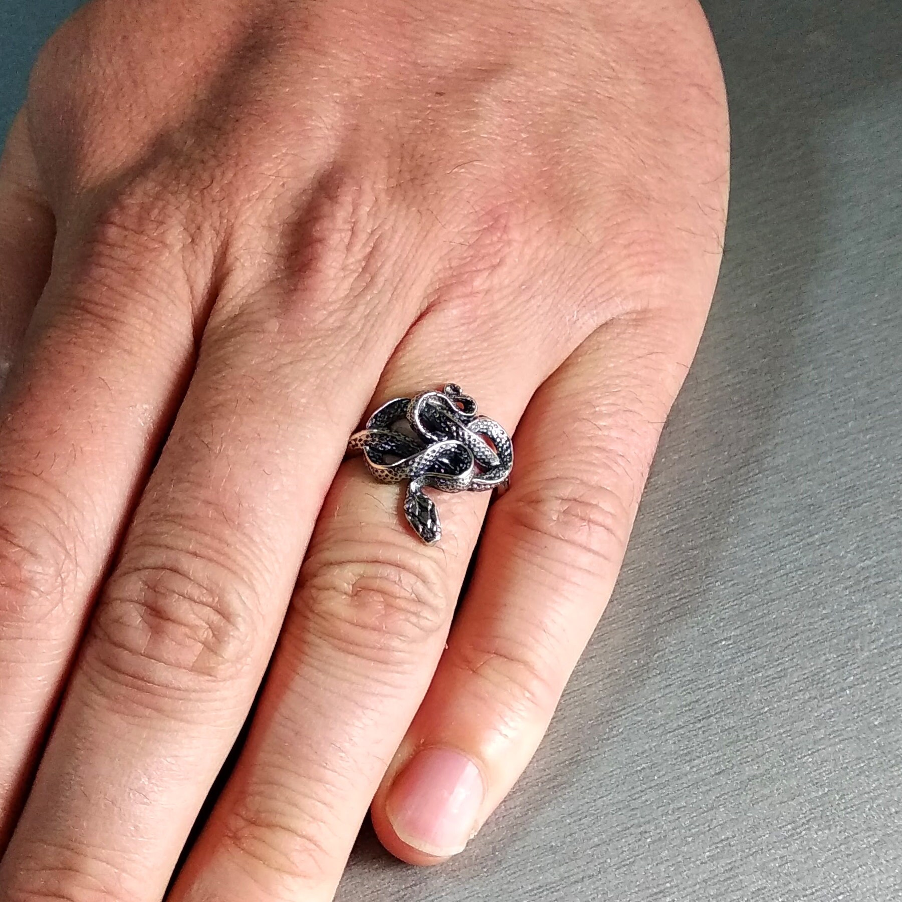 Snake Women's Ring Silver 925