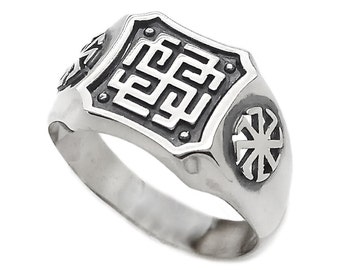 Veles Slavic Symbol Men Ring Silver 925 | Etsy