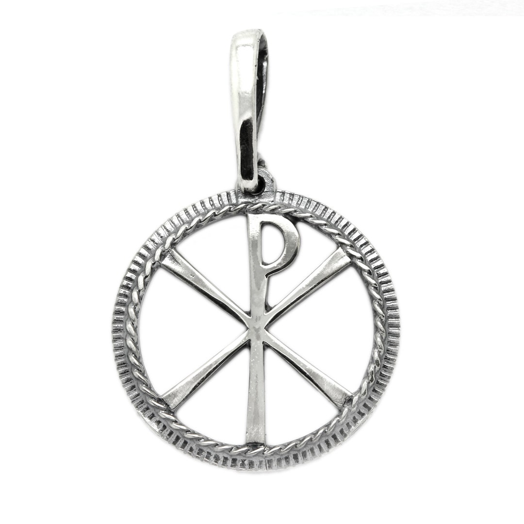 Chi Rho Pendant Sterling Silver Christian Protection Amulet, Religious ...