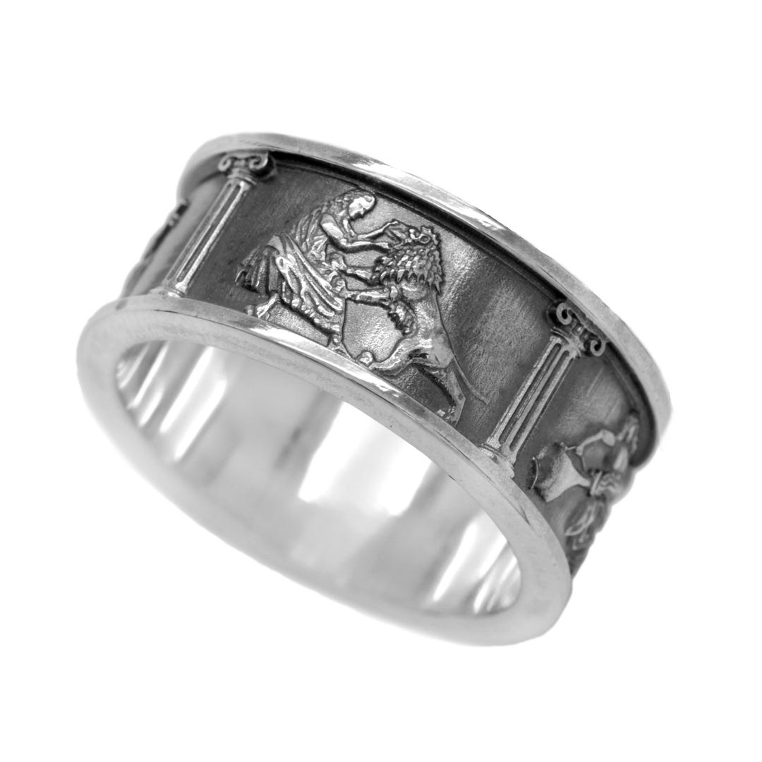 Stoic Ring With Four Cardinal Virtues, Catholic Jewelry, Memento Mori ...