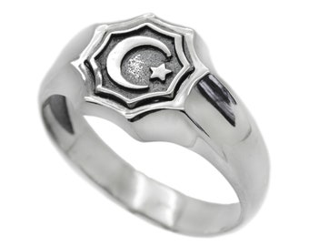 Islam Symbol Star and Crescent Moon Silver 925 | Etsy