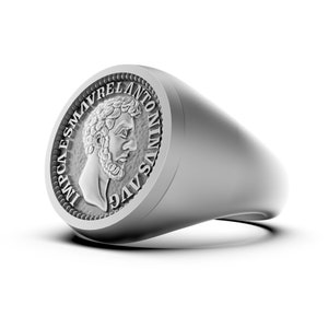 Marcus Aurelius Stoic Theological Ring, Christian Ring, Sterling Silver ...