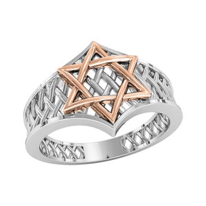 Star of David Ring, King Solomon Ring, Jewish Star, Sterling Silver Men ...