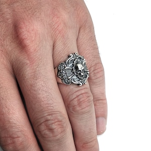 Beautiful Pirate Ring, Jack Sparrow Ring, Scull and Crossbones Sterling ...