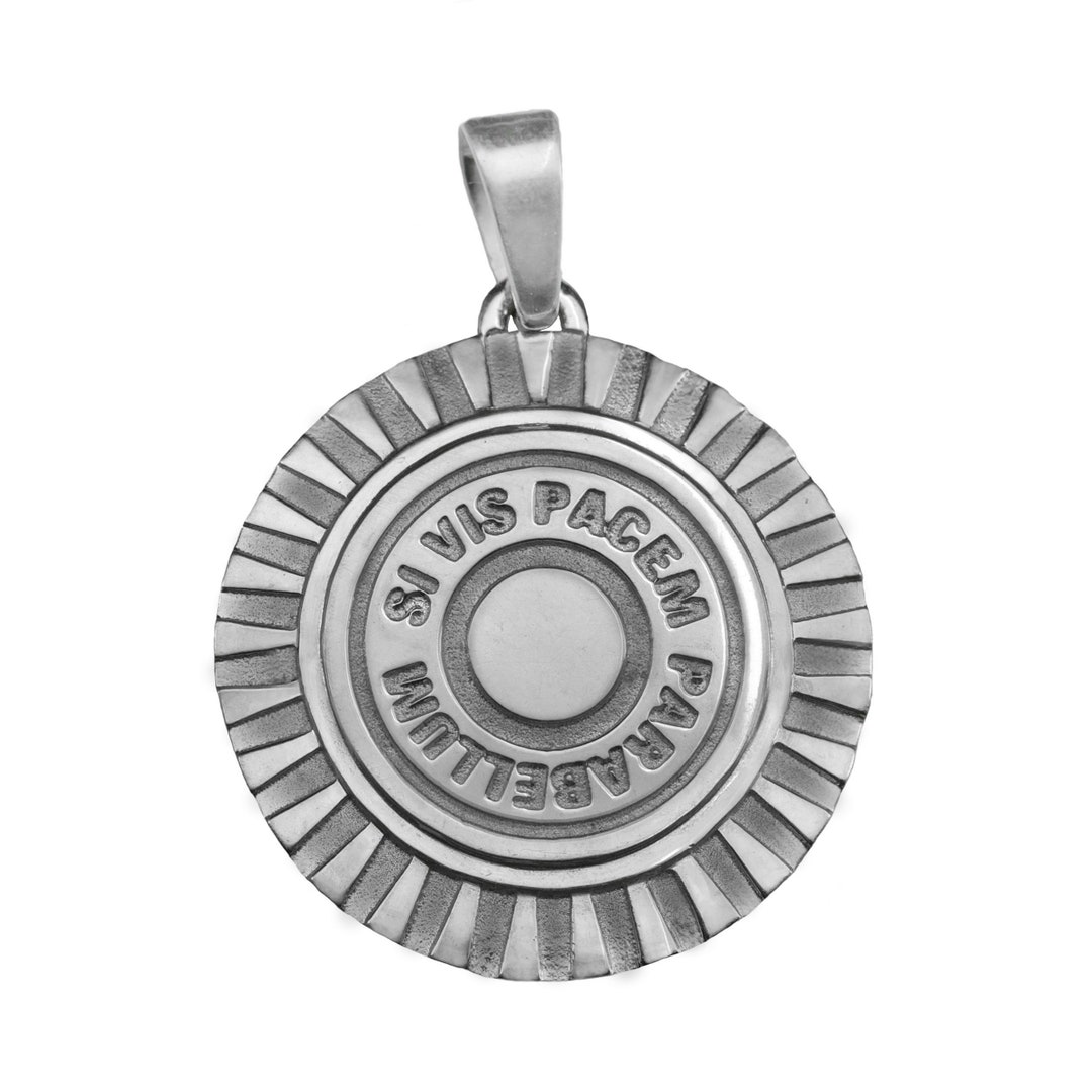 Para Bellum Pendant – Latin Phrase Silver Necklace for Men, Si Vis ...