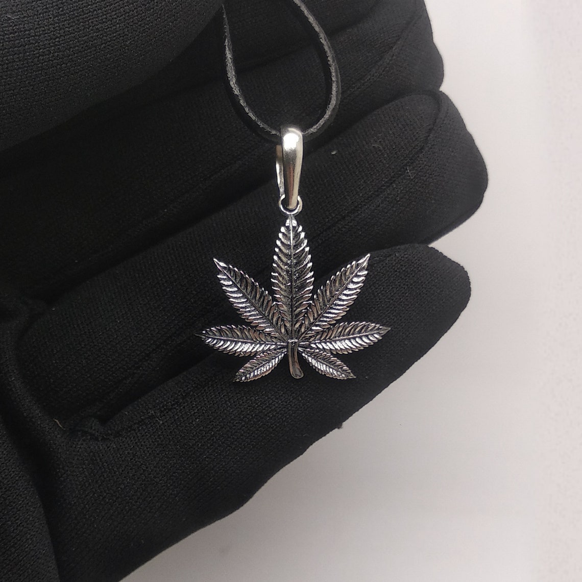 Cannabis Mary Jane Pendant Marijuana Sterling Silver 925 | Etsy