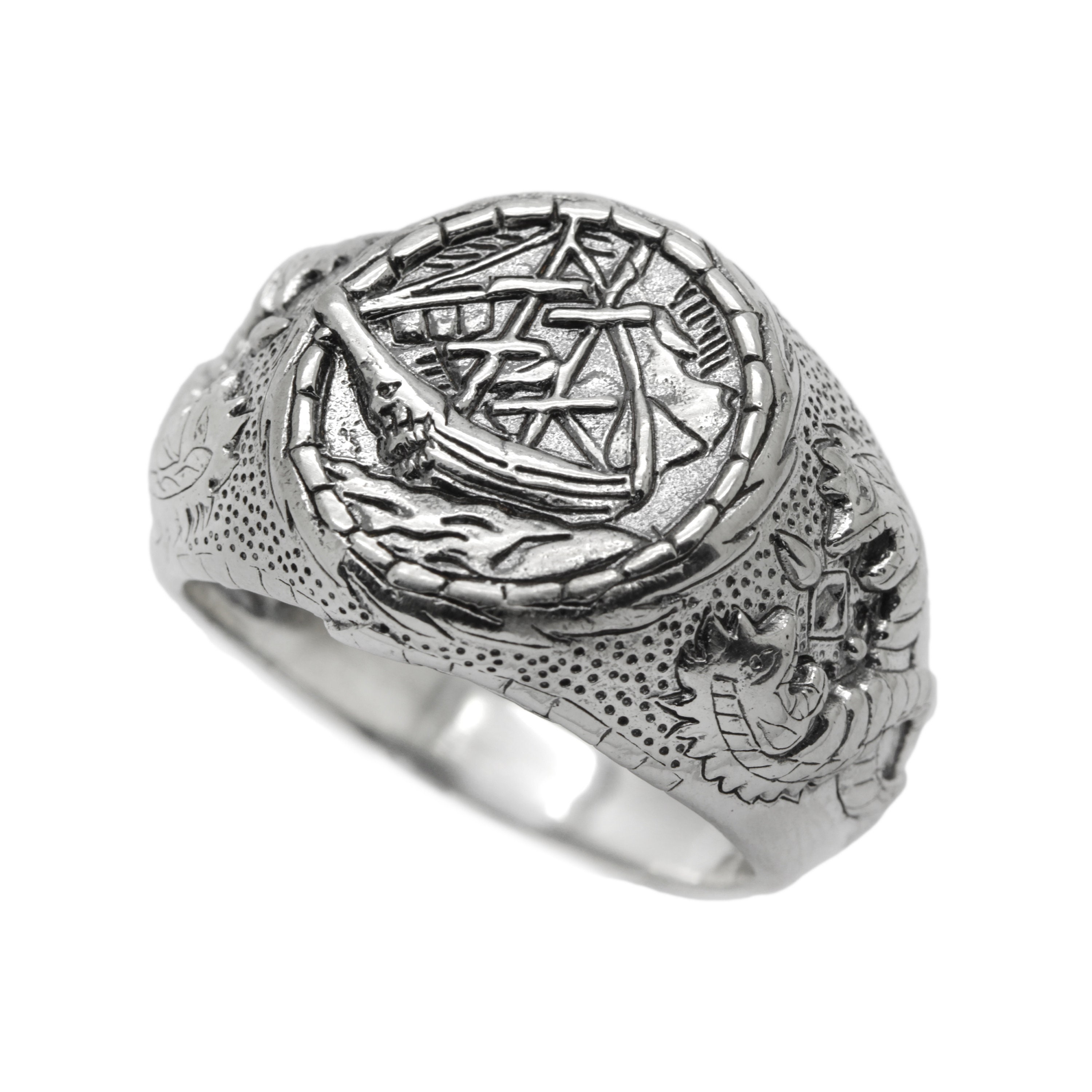 Sailing Ship Storm Sailor Ring Seamen Mens Sterling Silver - Etsy