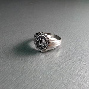 Allah Calligraphy Islam Symbol Men Ring Silver 925 - Etsy