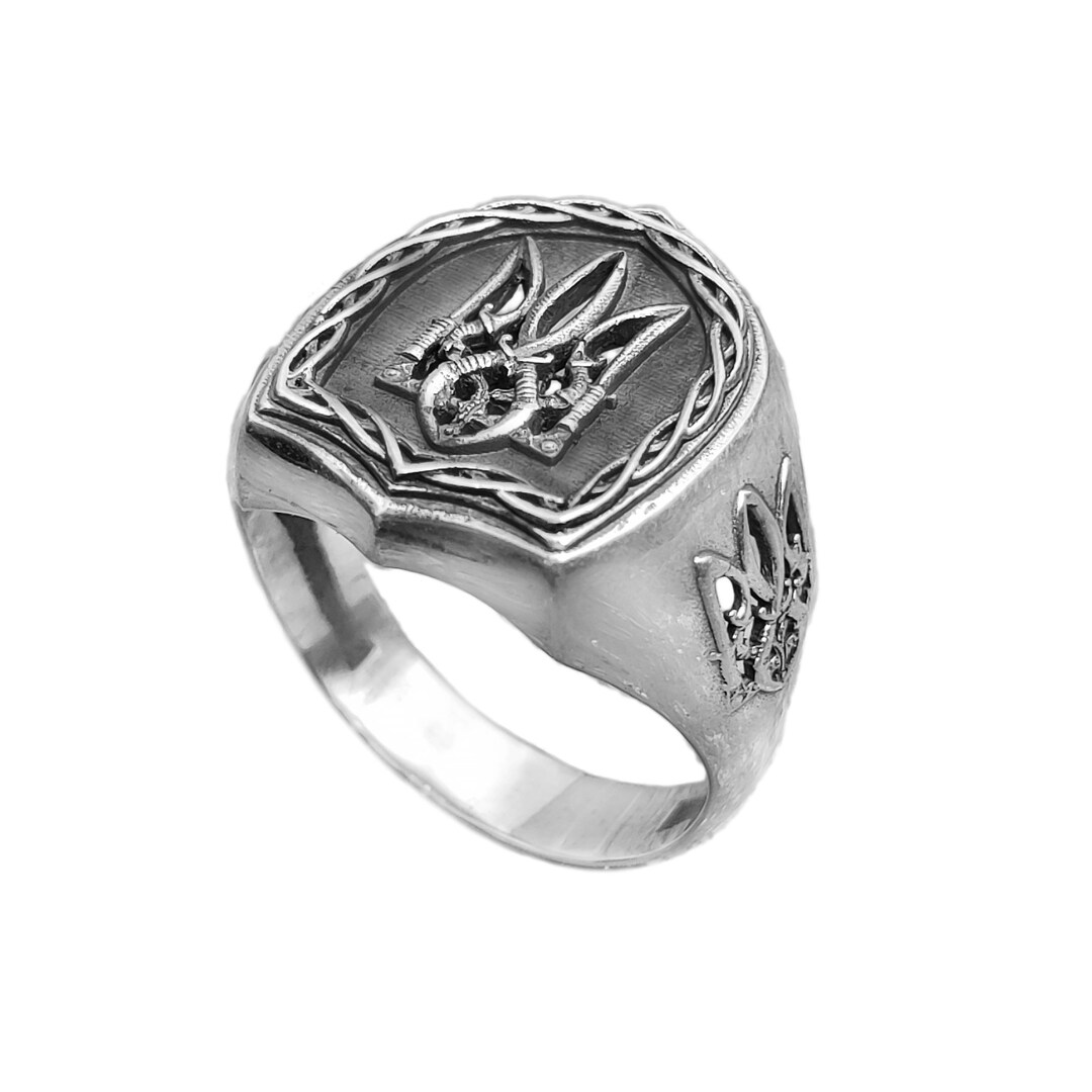 Ukrainian Trident Tryzub Symbol Ring Sterling Silver - Etsy