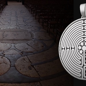 The Labyrinth of Chartres Cathedral Esoteric Sterling Silver Pendant - Etsy