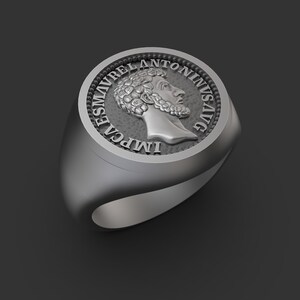Marcus Aurelius Stoic Theological Ring, Christian Ring, Sterling Silver ...