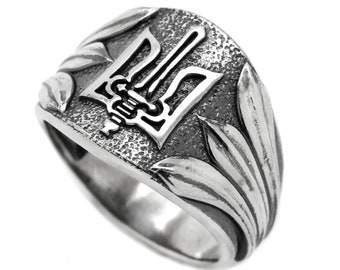 Ukrainian Trident Tryzub Symbol Ring Silver 925 | Etsy