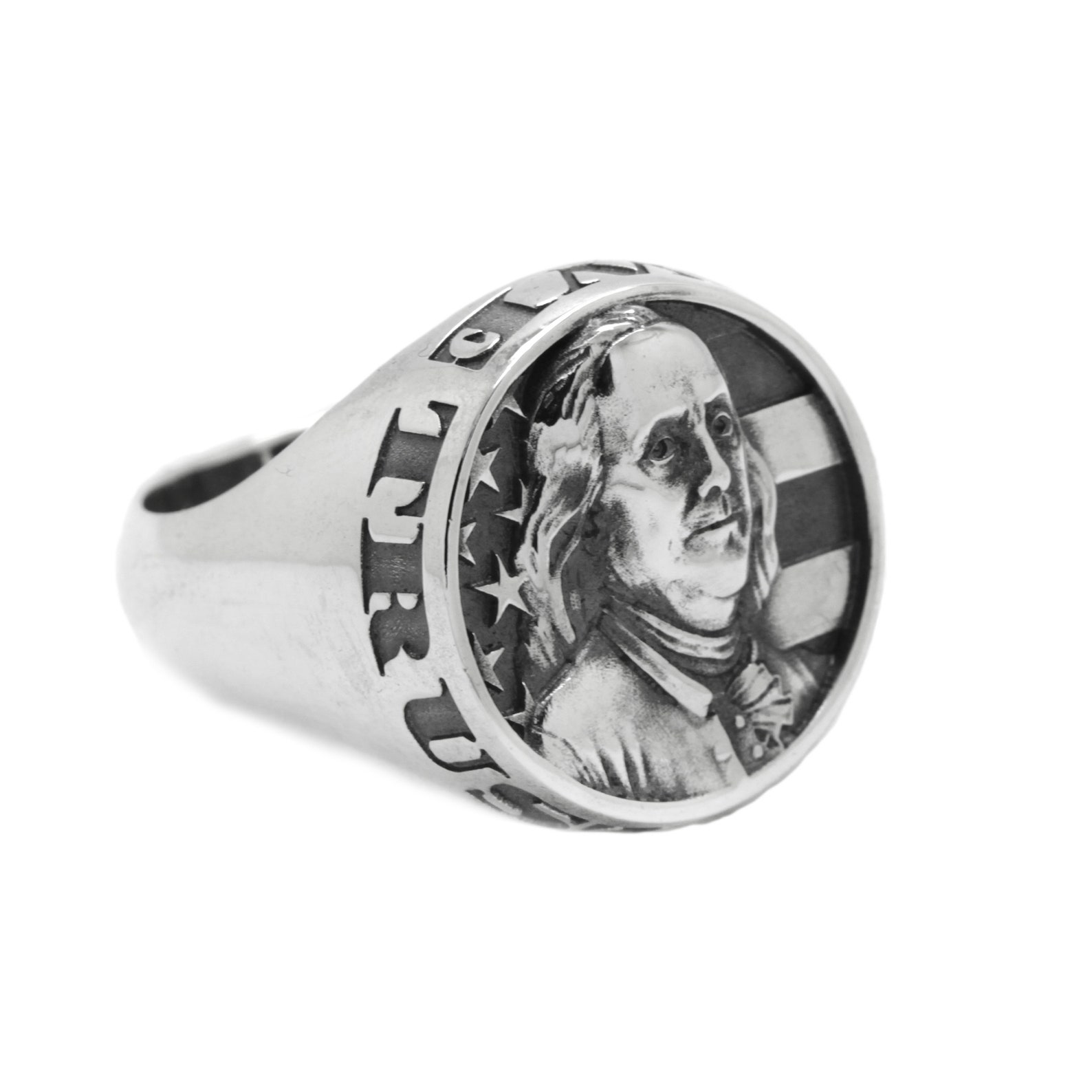 Benjamin Franklin Mens Sterling Silver Ring Signet - Etsy