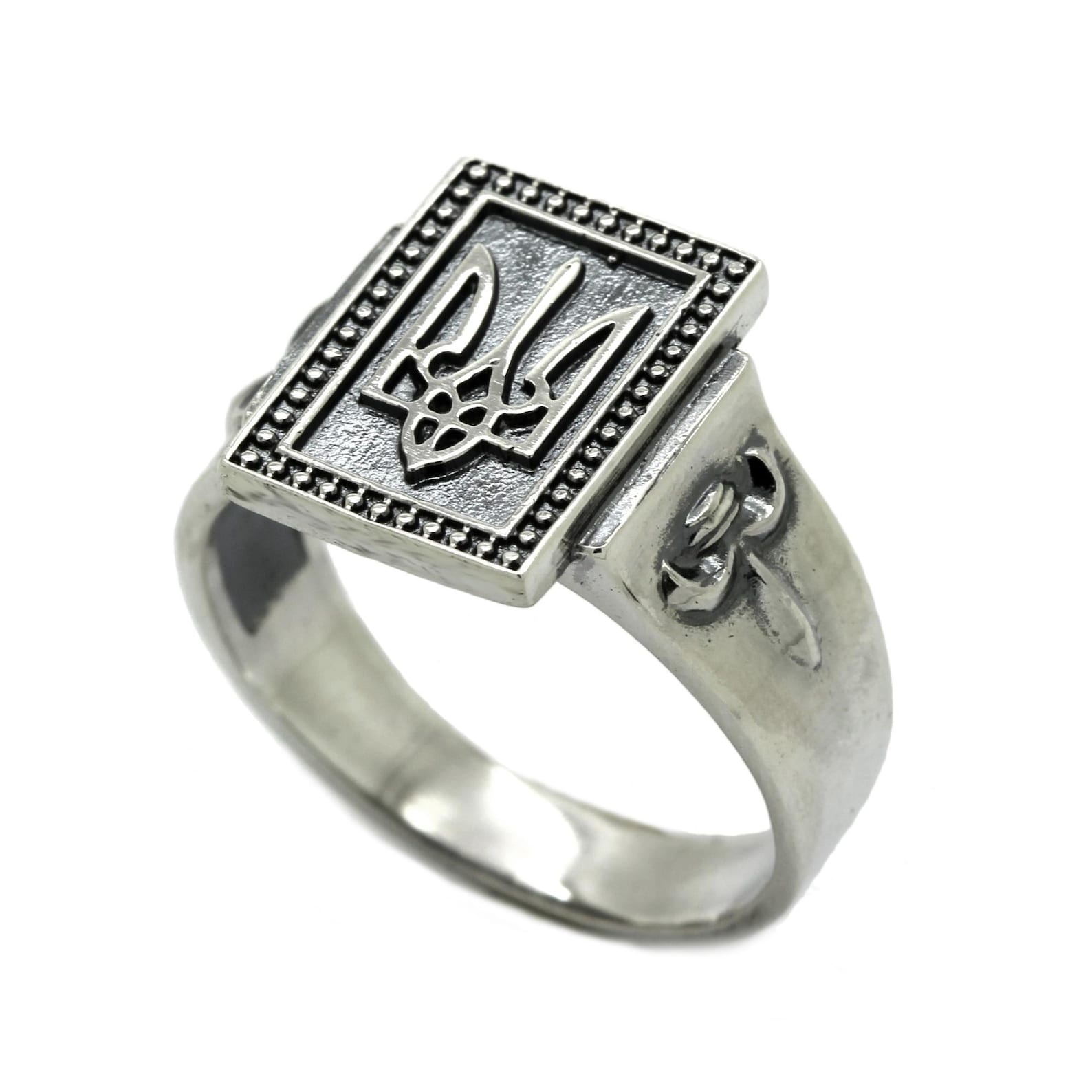 Ukrainian Trident Tryzub Symbol Ring – Silver 925 Patriotic Jewelry ...