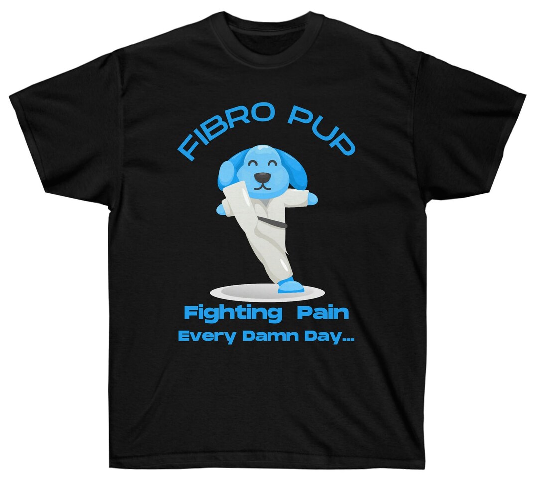 Fibromyalgia Awareness T-shirt Design, Fibro Pup Blue, Unisex Ultra ...