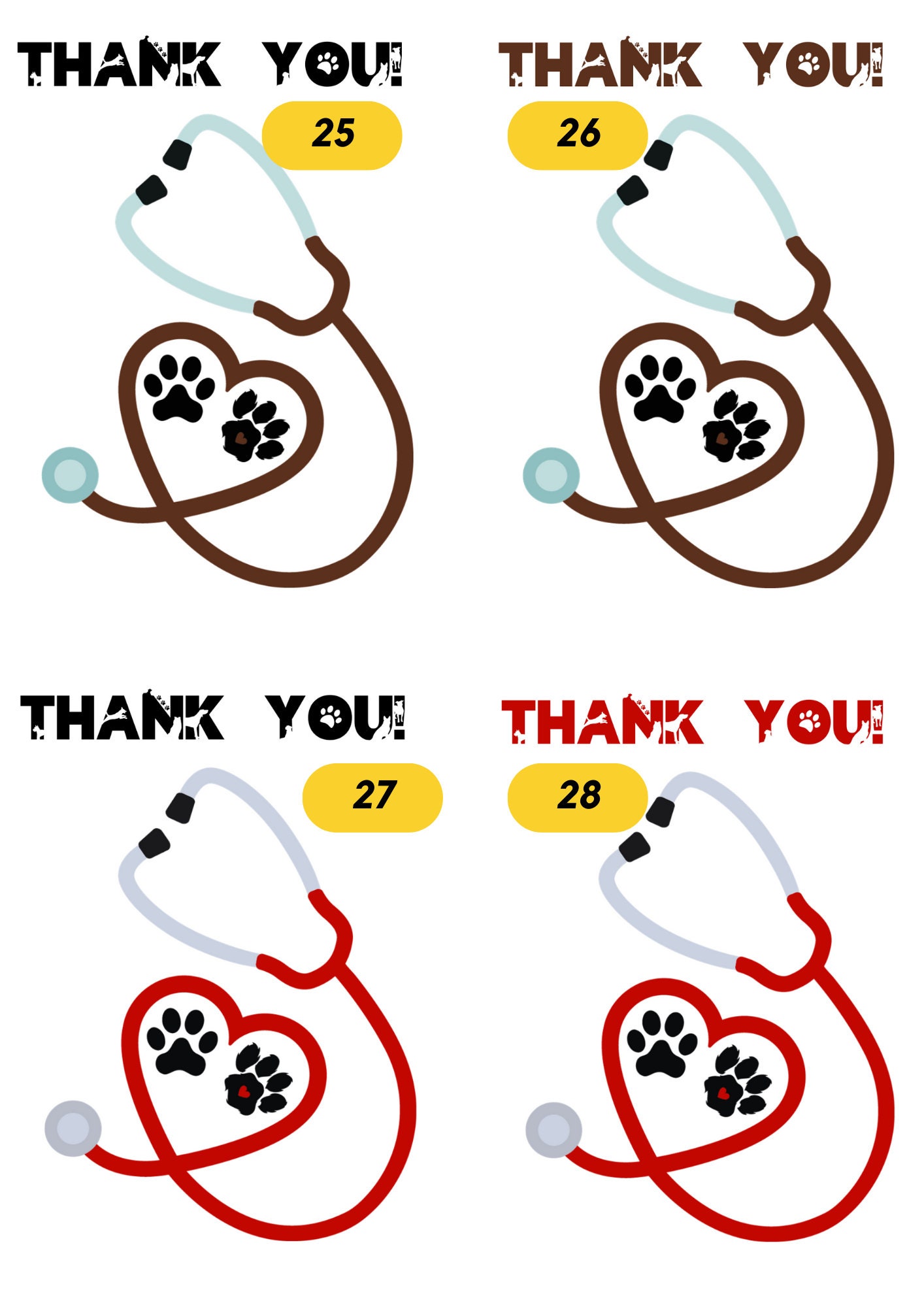Vet Thank You Card Thank You Card for Veterinarian Greeting Card for ...