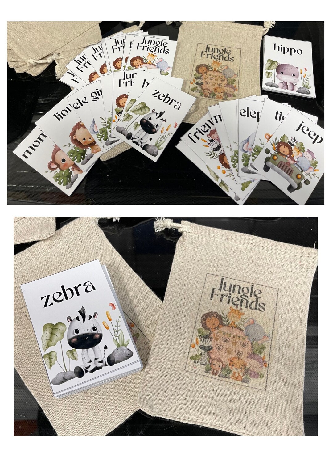 Kid's Animal Playing Cards, Jungle Theme Snap Cards, Gift for Young ...